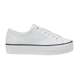 Calvin Klein Jeans Leder Damen Sneakers Fr&uuml;hling/Sommer Kollektion - - Shoes - Damen - Wei&szlig; - 40 EU