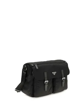Prada Mens Re-Nylon Shoulder Bag Nero Polyamide