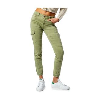 Only Only, Femme, Jeans, Vert, Taille: 38 FR Pantalon Cargo en Coton avec Multiples Poches