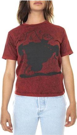 Aries Femme, Tops, Rouge, Taille: 40 FR T-Shirt Ras du Cou