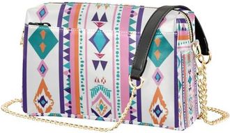 Mnsruu Sacs à bandoulière pour femme, sac à main en cuir abstrait aztèque K