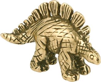 Pretyzoom Vintage Messing Dinosaurier Figur Skulptur Kleine Sammlerfigur Aus Hochwertigem Messing Rechteckige Bodenplatte Stabiles Desktop-deko-Element Original