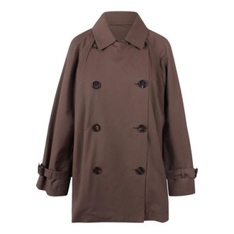 Max Mara Kurzer- wasserabweisender Trenchcoat aus Twill - - Coats - Damen - Braun - XL