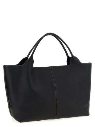 Tod's Womens Tote Black Calfskin Leather