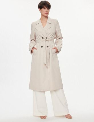 Pieces Tenchcoat Scarlett 17146474 Beige Regular Fit
