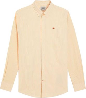 Scotch & Soda Oxford Shirt Herren Hemd, Washed Neon Yellow/White Stripe, XXL