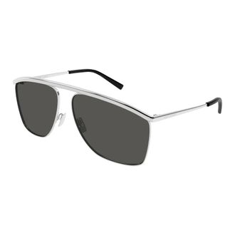 Saint Laurent Victoire Sonnenbrille Silber Grau - - Accessories - Damen - Grau - 61 MM