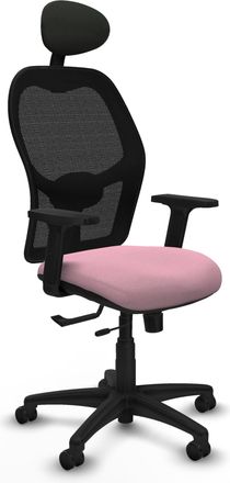 Piqueras y Crespo Rosa Schreibtischstuhl mit Rollen mit 2D-Armen, h&ouml;henverstellbare Lendenwirbelst&uuml;tze und festes Kopfteil, ausgestattet mit Syncro/Traslack und Schneid