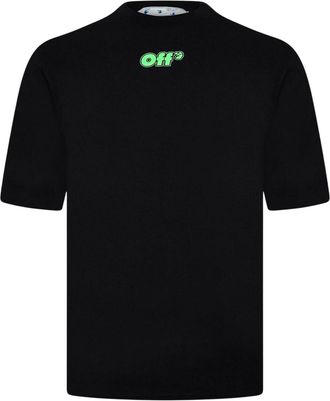 Off-white Off White - T-Shirt f&uuml;r Herren, Rundhalsausschnitt, Regul&auml;r (Schwarz/Fluoreszierendes Gr&uuml;n)