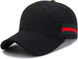 Generic Casquette de Baseball Unisexe avec Bande R&eacute;glable Verte et Rouge, Style Hip Hop D&eacute;contract&eacute; (Noir)