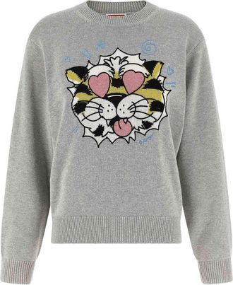 Kenzo Pull Col Rond - Gris