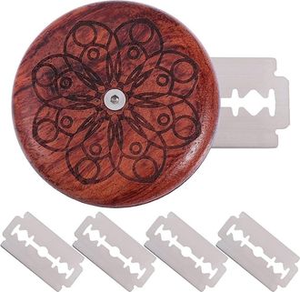 Generic 1 Satz Brotlammteig mit 5 Klingen Edelstahl Bäckermesser Teigmesser Baguettemesser Bäckerkratzmesser mit Lederüberzug für DIY Brotteigmuster Backen Ko