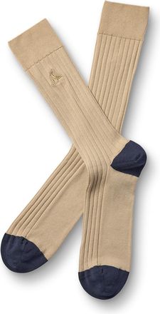CHARLES TYRWHITT Rippstricksocken aus Baumwolle - Gelbbraun
