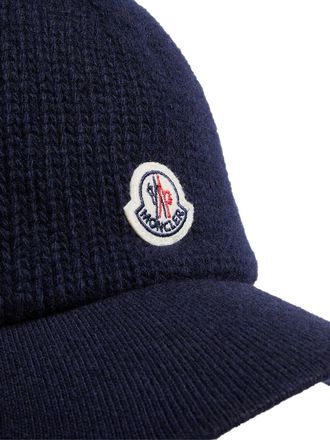 Moncler J20933B000210U383750 Virgin Wool Knit Baseball Cap - Navy