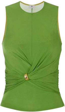Elisabetta Franchi Jersey-Top mit Schmuckdetail - - Tops - Damen - Gr&uuml;n - S