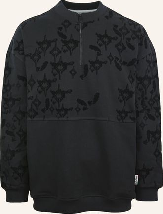 Carlo Colucci Carlo Colucci Oversize Troyer Mit Flockprint - Soft Impact Fistill schwarz