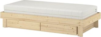 IKEA GLAMBERGET Bettgestell auszieh+Aufbew/2Matratz