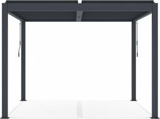 Habitat et Jardin Pergola bioclimatique avec led en aluminium Windsor premium 3 x 3 - Gris