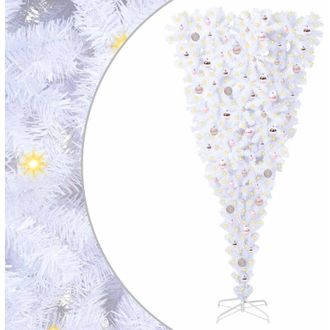 vidaXL K&uuml;nstlicher Weihnachtsbaum Wei&szlig; 210 cm PVC und Stahl vidaXL