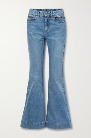 Stella McCartney Jean Évasé Taille Haute À Chaînes Iconic - Net Sustain - Bleu