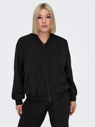 Only Carmakoma Blouson CARJOSEE METTA LIFE LS BOMBER WVN mit Glitzer Effekt