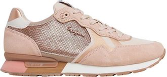 Pepe Jeans London Damen Brit Sequins W Sneaker, Beige Buttermilk White, 39 EU