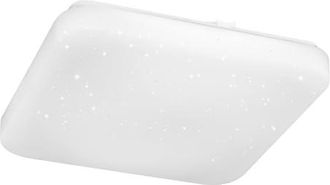 Eglo LED Deckenlampe Pogliola, Deckenleuchte mit Kristall-Effekt und Dip Switch, Lampe Decke Küche, Metall und Kunststoff in Weiß, warmweiß, neutralweiß, k