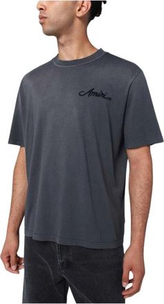 Amiri Homme, Tops, Noir, Taille: XL T-shirt en coton avec logo imprim&eacute;