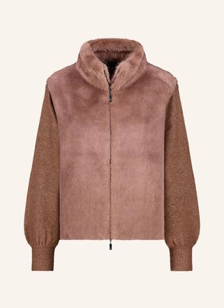 Monari Monari Strickjacke Mit Kunstfell braun