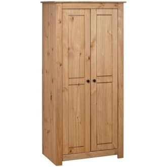vidaXL Vidaxl - Garde-robe pin massif 80x50x171,5 cm - 2 compartiments et tringle - Fixation murale incluse - Pour rangement v&ecirc;tements et accessoires