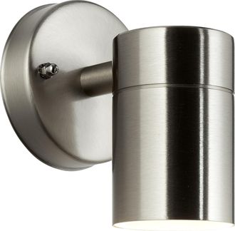 Lightbox Außen Wandlampe mit Glas Abdeckung in Edelstahl - moderne Outdoor Wandleuchte - 12 x 9 x 11 cm - GU10, max. 20 W - aus Metall/Glas