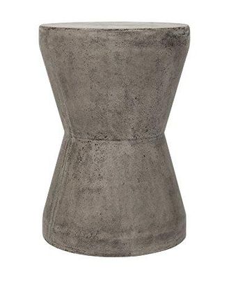 Safavieh Modern Outdoor Cement Stool, in Dark Grey, 31 X 31 X 43.94