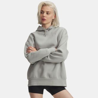 Under Armour Icon Fleece Hoodie mit Oversize-Passform f&uuml;r Damen Mod Grau Light Heather / Wei&szlig; XS