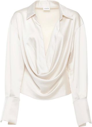 Andamane Femme, Blouses et Chemises, Beige, Taille: 36 FR Chemisier en satin