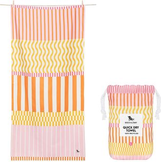 Dock & Bay Strandhandtuch - Schnell trocknende Mikrofaser, ohne Sand - Kompakt, Leicht - 100% recycelt - Inklusive Beutel - Lemonade Waves, Extra Large (200x90cm