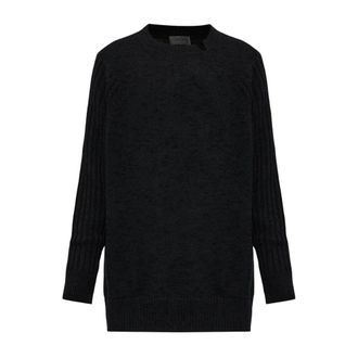 Yohji Yamamoto 7G Plating Single Jersey Rib Round Neck PO - - Knitwear - Herren - Schwarzk - L