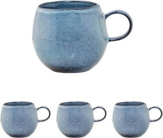 Bloomingville Tasse Sandrine, blau, Keramik, 1 St&uuml;ck (4er Pack)