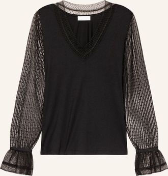 Rich & Royal Blusenshirt Im Materialmix schwarz