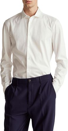 Benetton Herren Camicia 5x37uq064 Hemd, Wei&szlig;, Medium