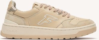 Faguo Baskets en cuir beige clair