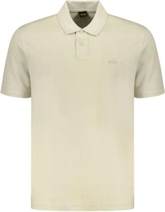 HUGO BOSS Homme, Tops, Beige, Taille: XL Polo Beige en Coton avec Broderie