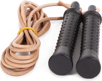 Sport-Thieme Boxer-Springseil aus Leder + 2X Zusatzgewichte a 190g | Speed-Rope f&uuml;r Boxen, Crossfit, Rope Skipping, Fitness | Lederseil, Bruchsicherer Kunststoff |
