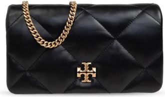 Tory Burch Diamantgesteppte Lederbrieftasche mit Kette - - Bags - Damen - Schwarzk - ONE SIZE