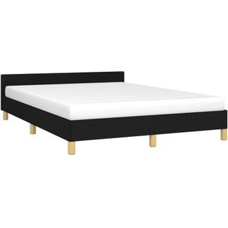 vidaXL Cadre de lit avec t&ecirc;te de lit Noir 140x190 cm Tissu