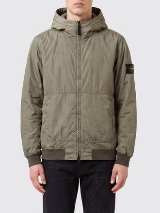Stone Island Bomber &agrave; capuche imperm&eacute;able en nylon recycl&eacute; avec logo
