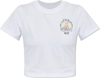 Casablanca Femme, Tops, Blanc, Taille: 38 FR Casa Way Baby Short Sleeve T-Shirt