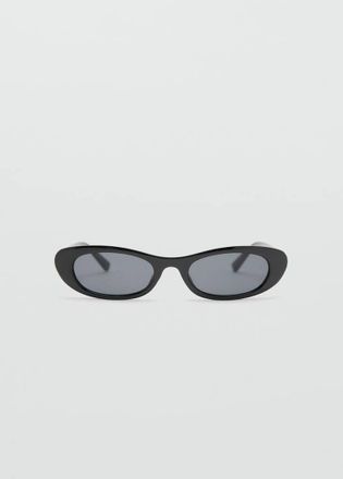 Mango Lunettes de soleil ovale en ac&eacute;tate noir - Femme - Taille unique - MANGO
