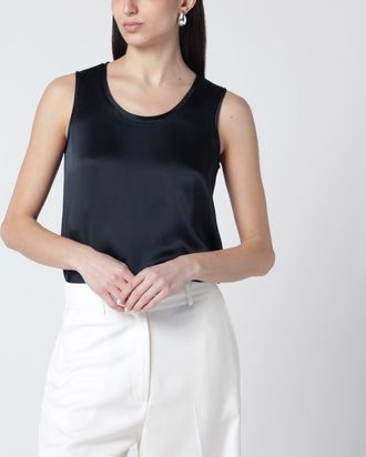 Max Mara Top aus nachtblauem Satin