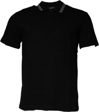 Versace Homme, Tops, Noir, Taille: XL Polo &agrave; col