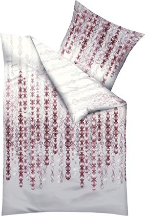 Kaeppel Mako Satin Bettw&auml;sche Pearls 707/612 155x220 / 80x80 - Burgund